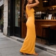 Hduncf Womens Summer Bodycon Maxi Dresses Fashion Solid Color Basic ...