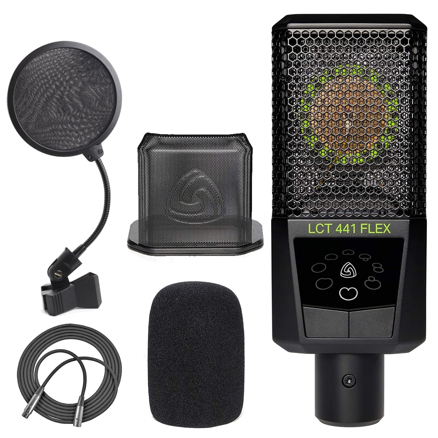 Lewitt Large-Diaphragm Condenser Microphone + On Stage ASVS4B 4-Inch ...