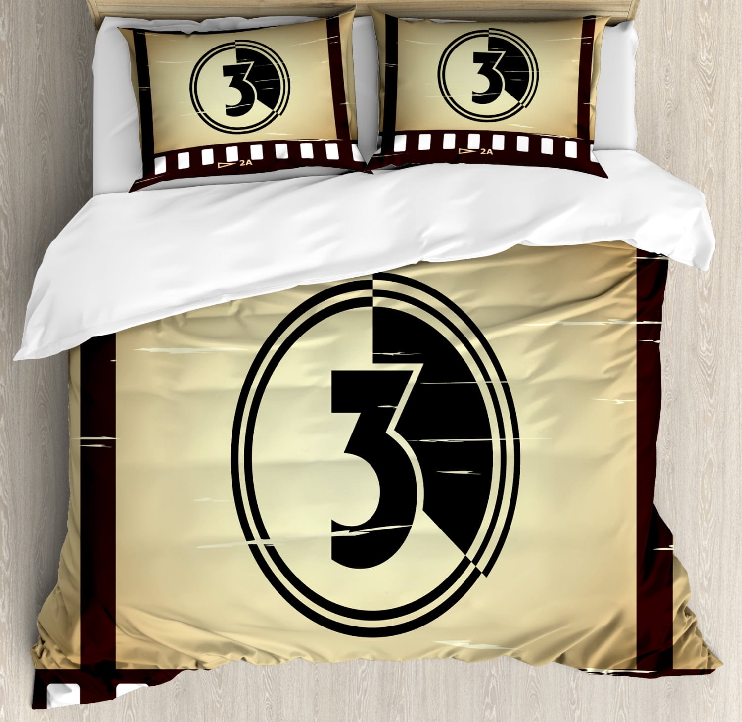 Old Hollywood King Size Duvet Cover Set, Countdown Illustration of ...