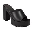BRICH Women's Wedge Slipper Open Toe Platform Backless on Casual Summer ...