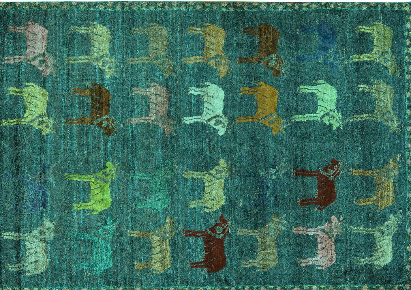 Ahgly Company Indoor Rectangle Abstract Turquoise Blue Modern Area Rugs ...