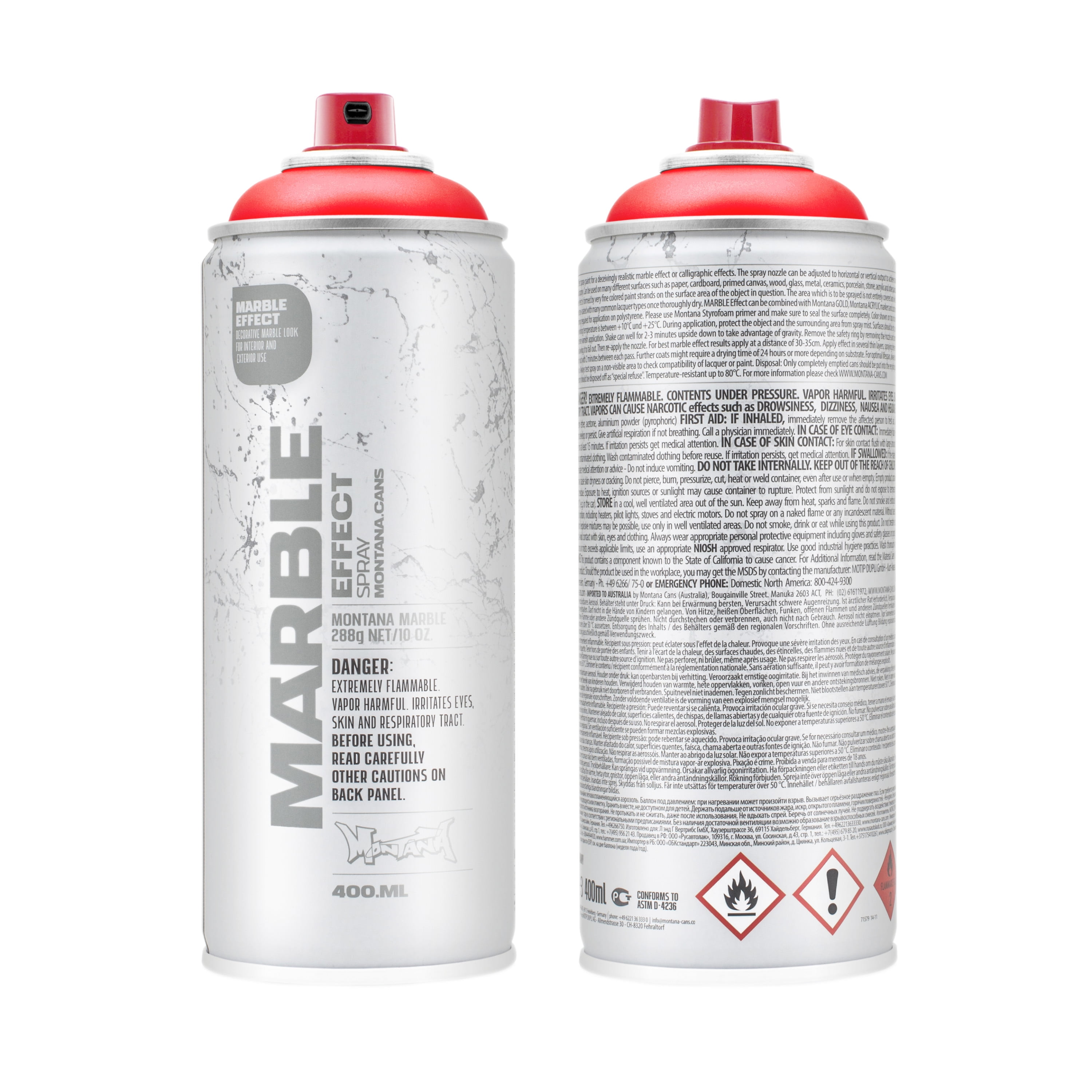 Montana Cans MARBLE EFFECT Spray Paint, 400ml, Red - Walmart.com