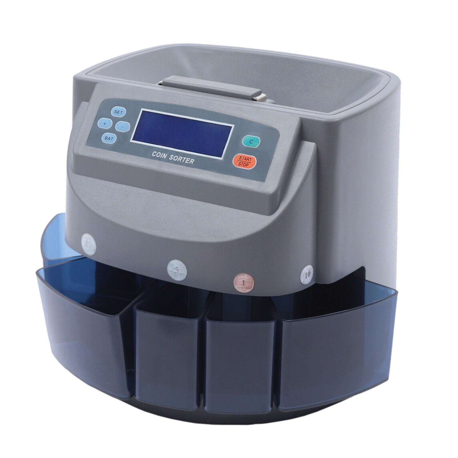 TOOL1SHOoo Coin Counter Machine with Coin Bins and Tubes 500 Capacity ...