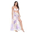 BZSMCE Daisies on Pastel Checker Maxi Cover-Up Skirt, Lightweight Quick ...