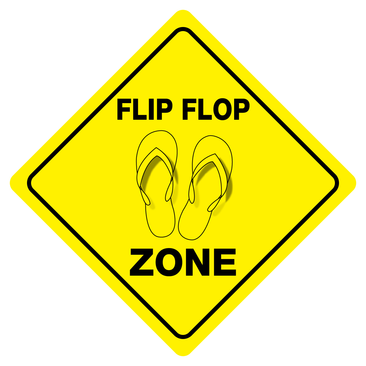 FLIP FLOP ZONE Funny Novelty Crossing Sign - Walmart.com