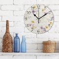 10" Artistic Round Wall Decorative Desk Clock Lavender and Yellow ...
