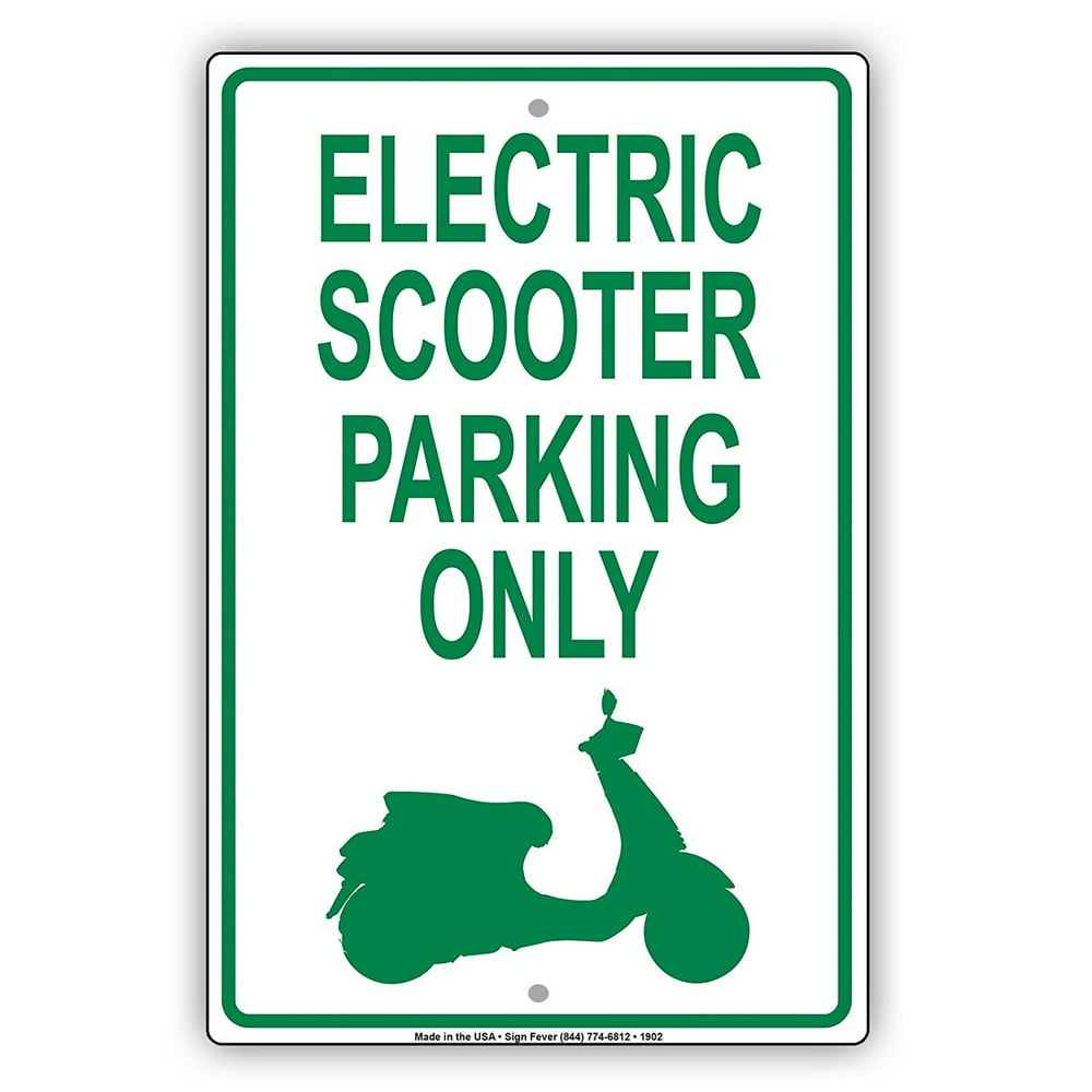 Electric Scooter Parking Only With Graphic Alert Caution Warning Notice ...