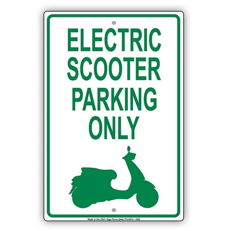 Electric Scooter Parking Only With Graphic Alert Caution Warning Notice ...