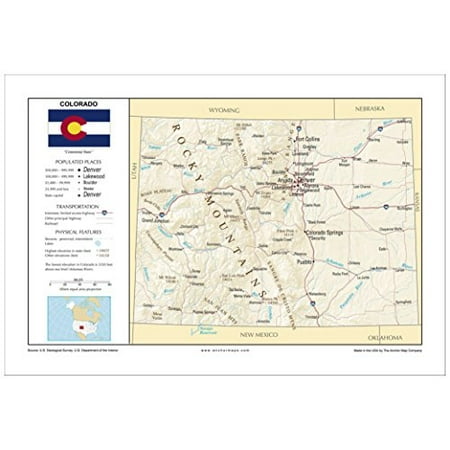 13x19 Colorado General Reference Wall Map - Anchor Maps USA ...