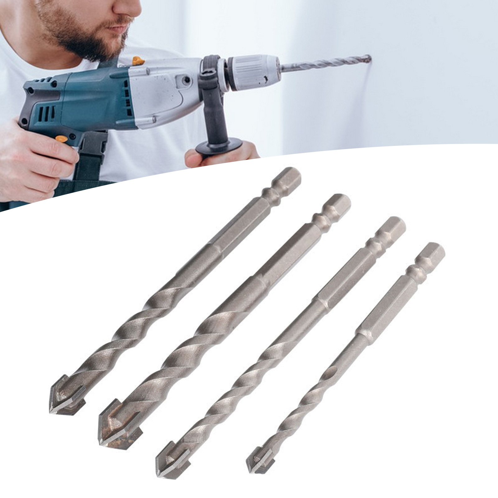 Sharp Triangular Tip Drill Bit with Hex Handle and Threaded Shaft for ...