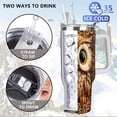 40oz Cute Owl with Floral Swirls Stainless Steel Tumbler，Coffee Cups ...