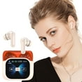 BY16 Bluetooth Headset with Full Color LED Display ANC Noise Reduction ...