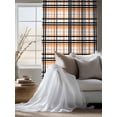 Abstract Stripes Sheer Curtains 72 Inch Long 1 Panel Orange Black Grey ...
