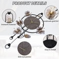 Black & Gold 3D Flower & Butterfly Luxury Wall Clock – Decorative ...