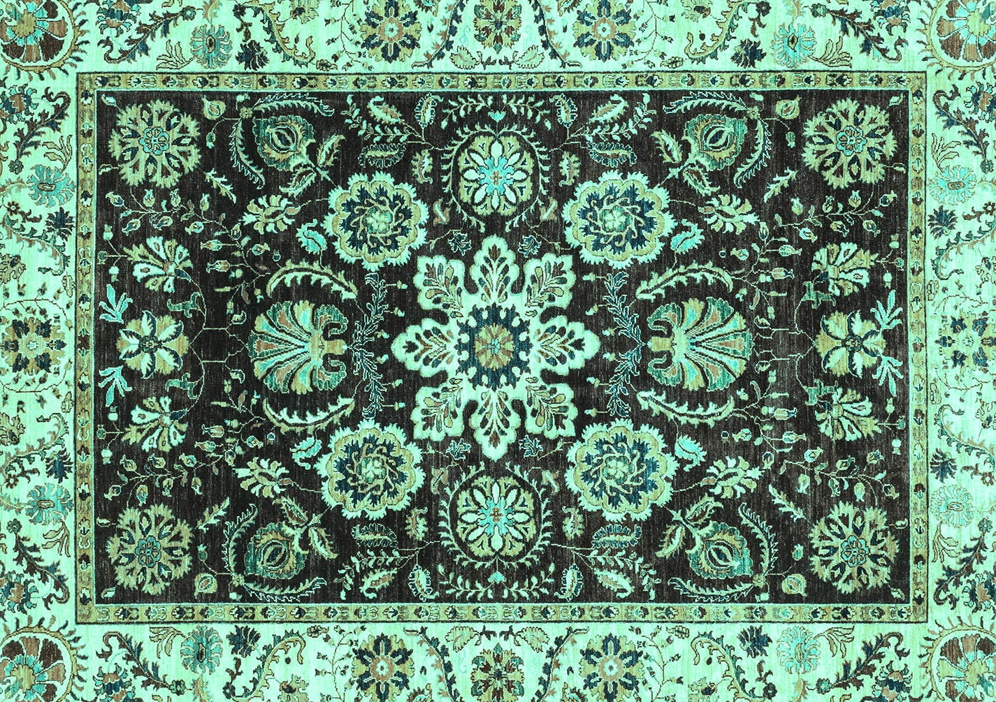Ahgly Company Indoor Rectangle Abstract Turquoise Blue Modern Area Rugs ...