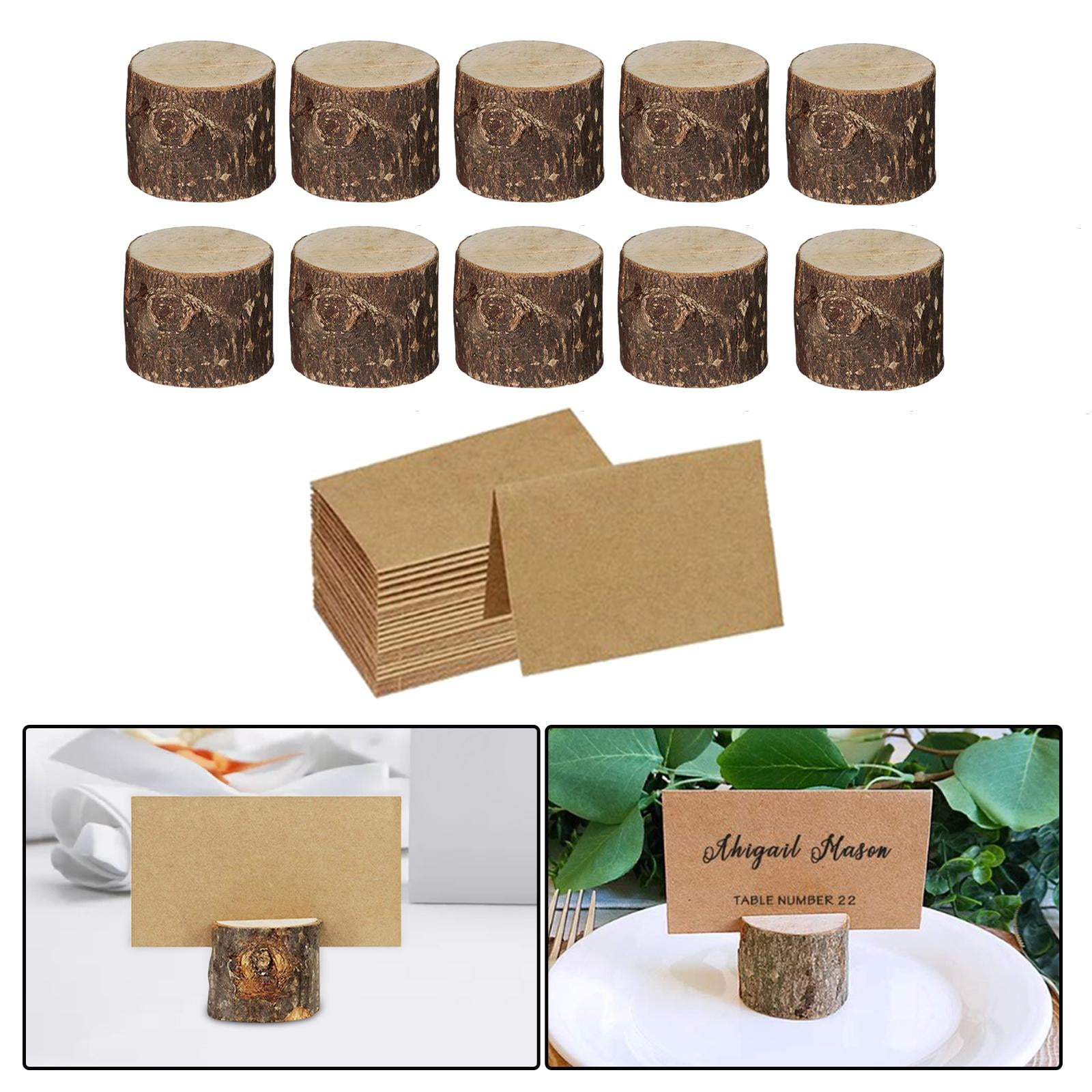 10x Rustic Wood Holders Memo Stand Clamps Photo Clip Table Numbers Sign ...