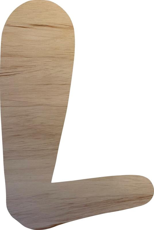 Wood Letter L Craft Shape, Unfinished 6'' Tall Small Kids Wooden Letter ...