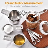 U-Taste 15-Piece 18/8 Stainless Steel Measuring Cups and Spoons Set ...
