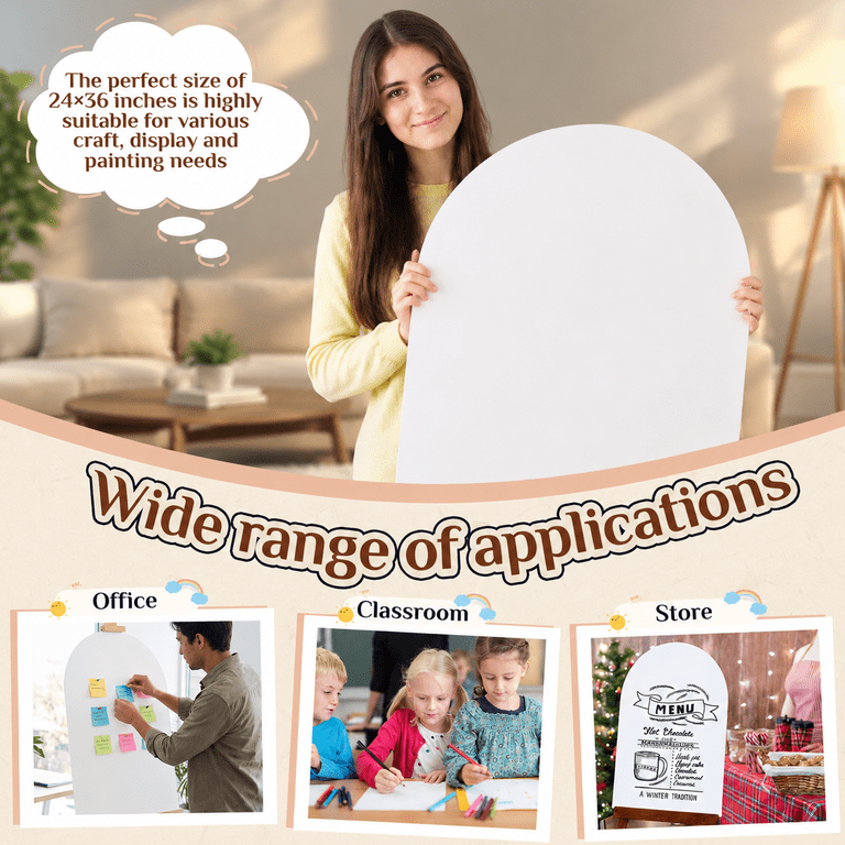 White Arched Foam Poster Board 24 x 36 Inches for School Projects ...