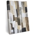 Abstract Color Block Canvas Wall Art for Living Room, Brown White ...