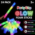 Party City 14 Inch Glow Sticks Foam, Bright Multi-Color LED Lights, 3 ...