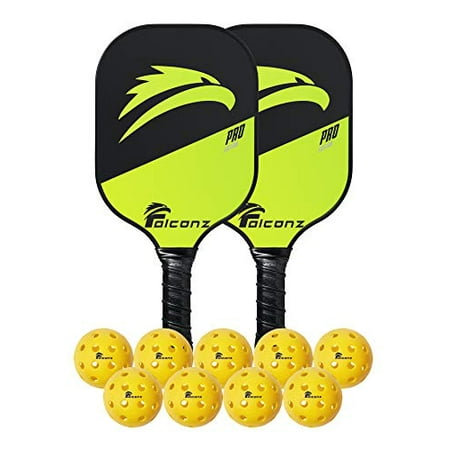 Falconz Pickleball Set - 2 Lightweight Graphite Paddles with Honeycomb ...
