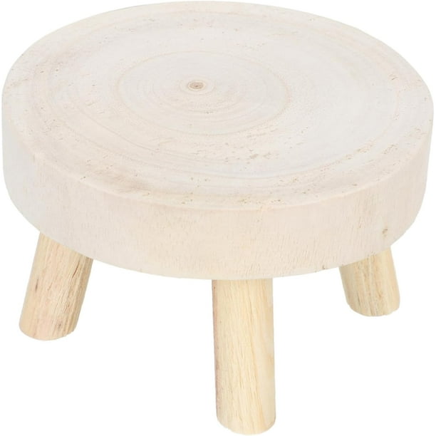 Small Round Stool Plant Stand Indoor Wooden Flower Pots Stool Mini ...