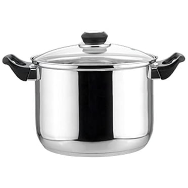 Coliware 8 QT Large Heavy Duty Stainless Steel Kitchen Cookware, Wide ...