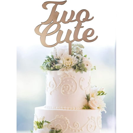 Starsgarden Rose Gold Two Cute Cake Topper, 2nd Second Birthday Cake ...