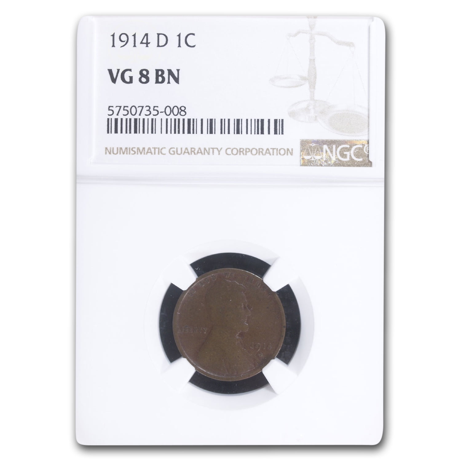 1914-D Lincoln Cent VG-8 NGC (Brown) - Walmart.com
