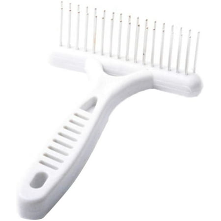 Double Rows Plastic Dog Cat Slicker Brush Stainless Steel Grooming Comb ...