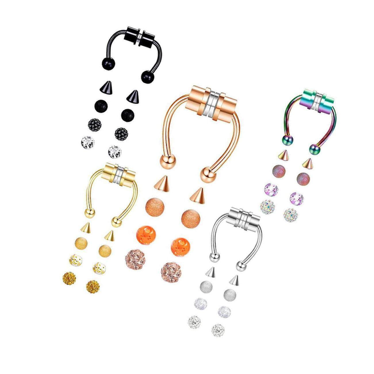 Click here for Gorieraly Magnetic Fake Septum Nose Rings Hoop Hor... prices
