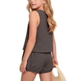 akafmk Girls Shorts Sets 2 Piece Solid Color Tank Tops Crew Neck Tops ...