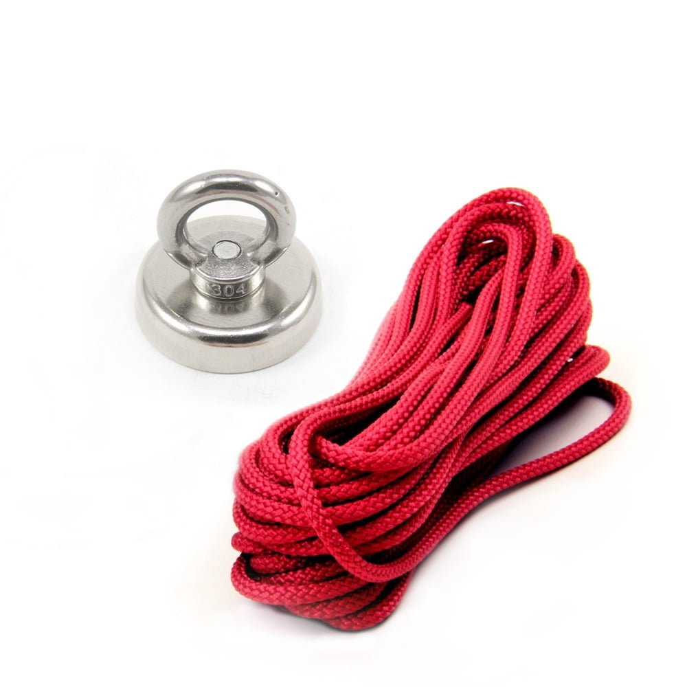 N42 Neodymium Clamping Magnet with M8 Eyebolt and 10m Rope - 48mm dia ...