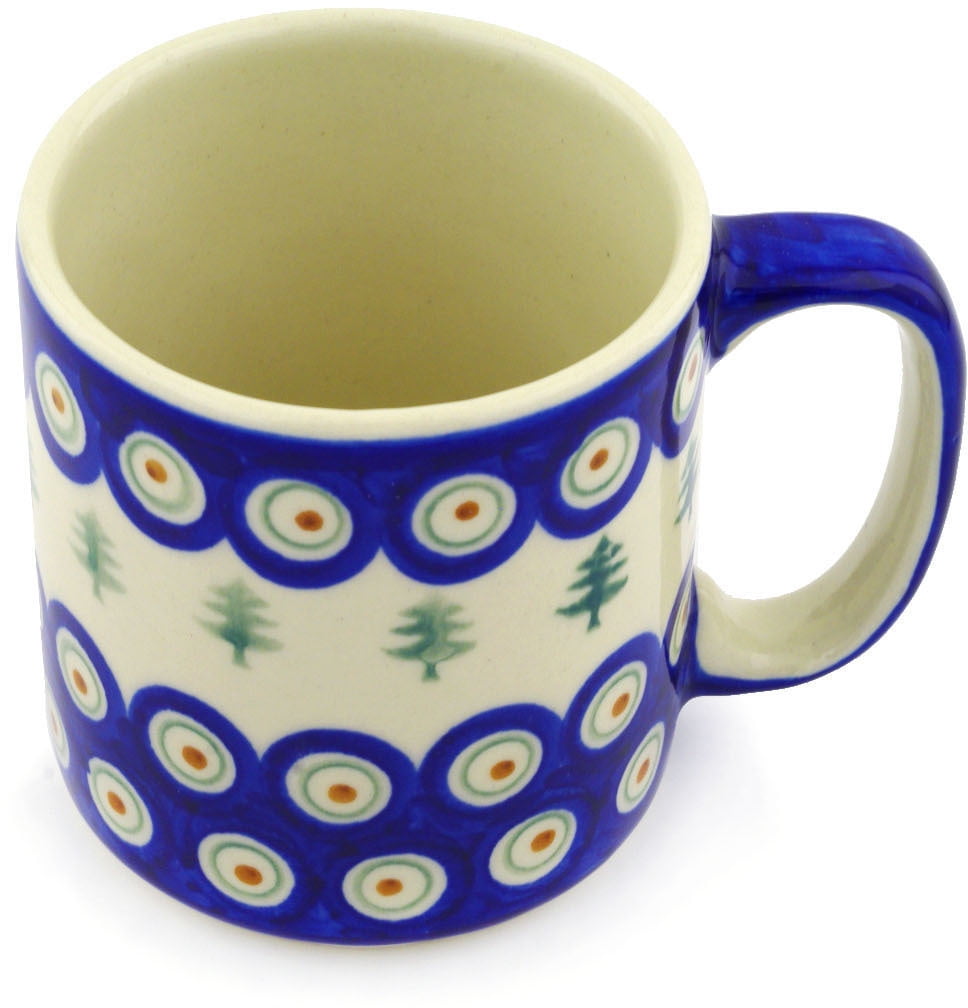 Polish Pottery 11 oz Mug (Peacock Pines Theme) Hand Painted in ...