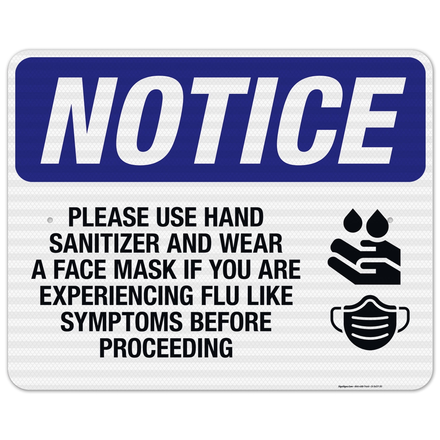 Please Use Hand Sanitizer And Wear A Face Mask Sign, OSHA Sign, 24x30 ...