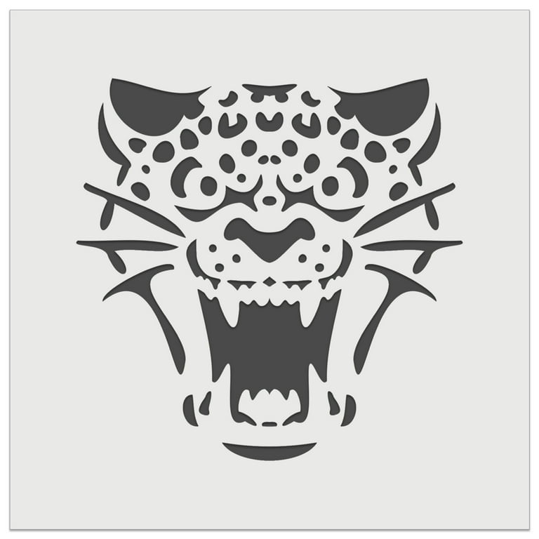 Leopard Face Stencil