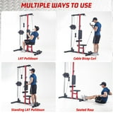 TROPOW LAT Pulldown Machine, High & Low Pulleys, Row Cable, Leg Support ...