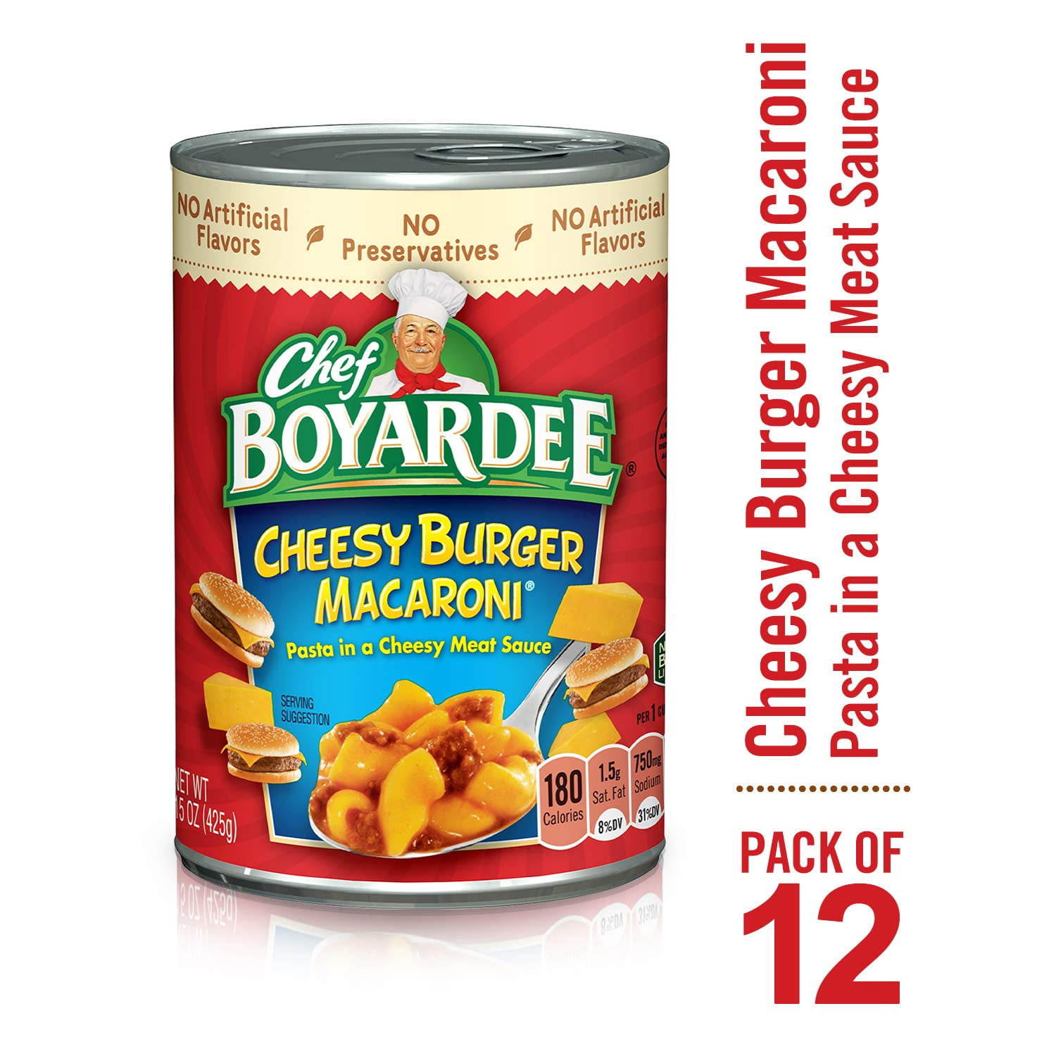 Chef Boyardee Cheesy Burger Macaroni, 15 oz, 12 Pack - Walmart.com