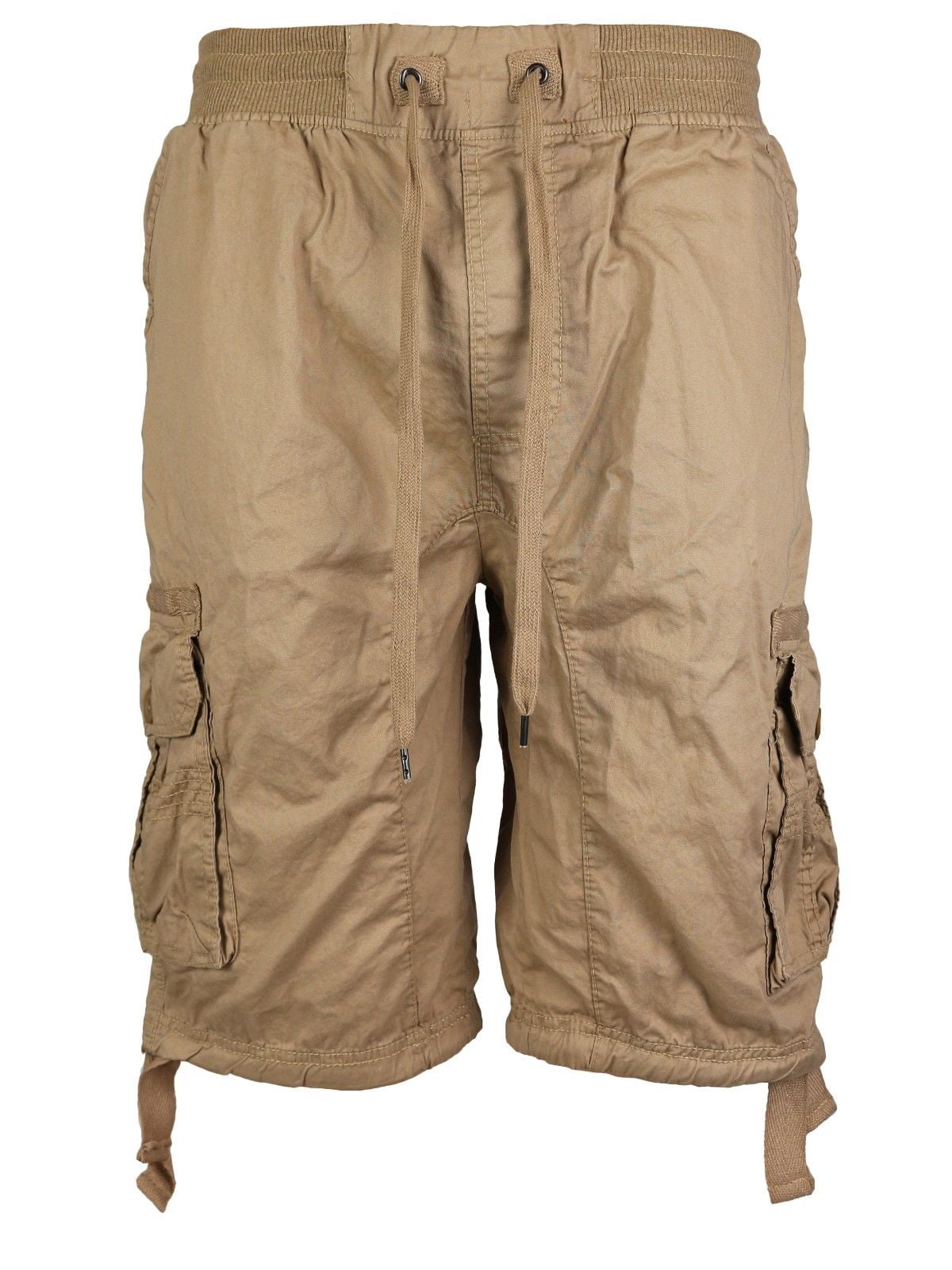 Lr Scoop Lr Scoop Mens Elastic Waist Drawstring Multi Pocket Cotton Cargo Shorts Cjs 80