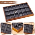 1 pc Cuboid Wood Jewelry Display Trays Covered with Velvet 18 Grids ...