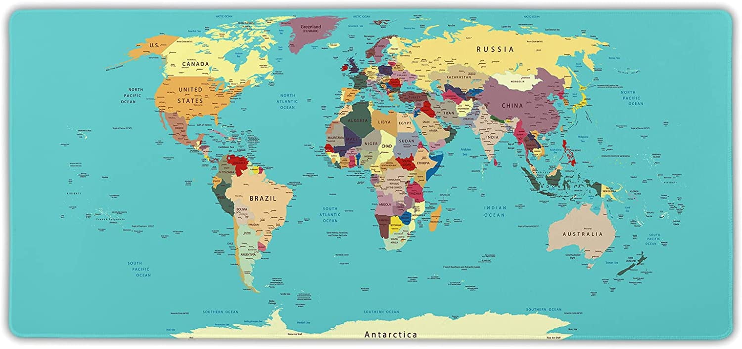 Extra Large World Map Mouse Pad XXXL Mousepad Gaming Accessories ...