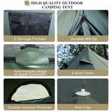LVUYOYO 4M Green Bell Tent for Camping, Cotton Canvas with Stove Jack ...