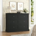 Homfa 6 Drawer Double Dresser, Wood Storage Cabinet for Living Room ...