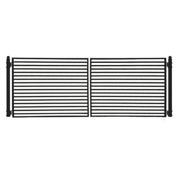 ALEKO Milan Style Dual Swing Galvanized Steel Driveway Gate 12 feet ...