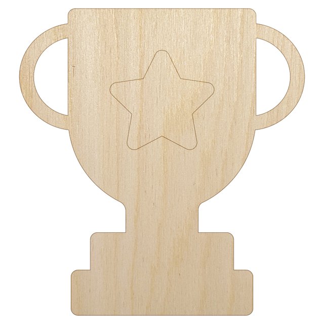 Trophy Award Outline with Star Wood Shape Unfinished Piece Cutout Craft ...
