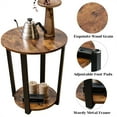 Small Round 2 Tier Wooden Side End Table for Small Spaces Bedroom ...