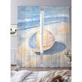 Coastal Shell Sheer Curtains 96 Inch Length 2 Panels Set, Blue Summer ...