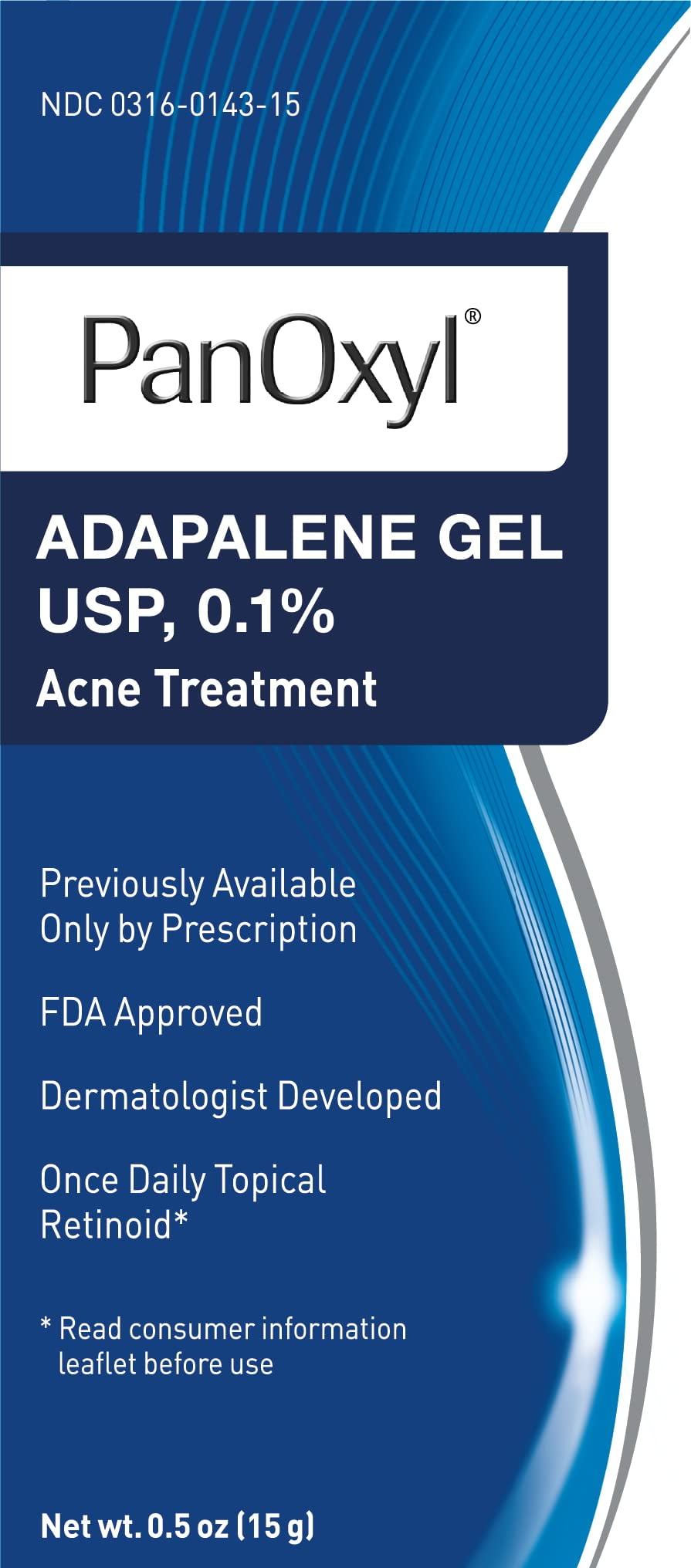 Gel para tratamiento del acné PanOxyl Adapalene al 0,1%, 15 ml ...