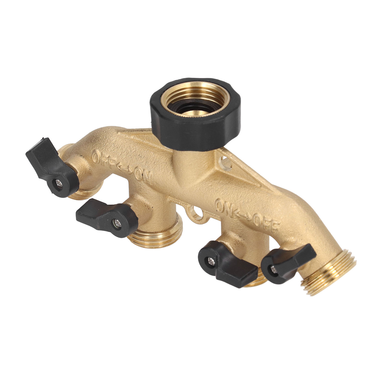 Buy 4 Way Water Pipe Splitter, Hose Faucet Manifold With Ball Valve For ...